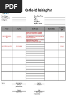 OJT Training Plan Template Sample | PDF | Business