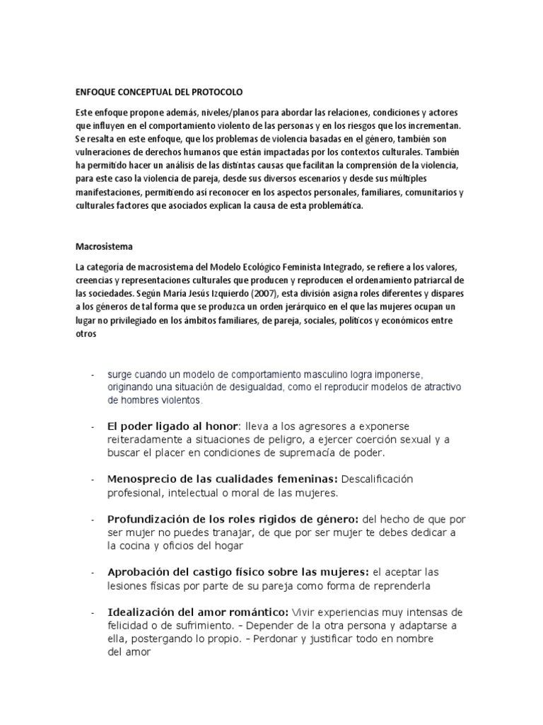 Enfoque Conceptual Del Protocolo | PDF | La violencia contra las mujeres | Mujer