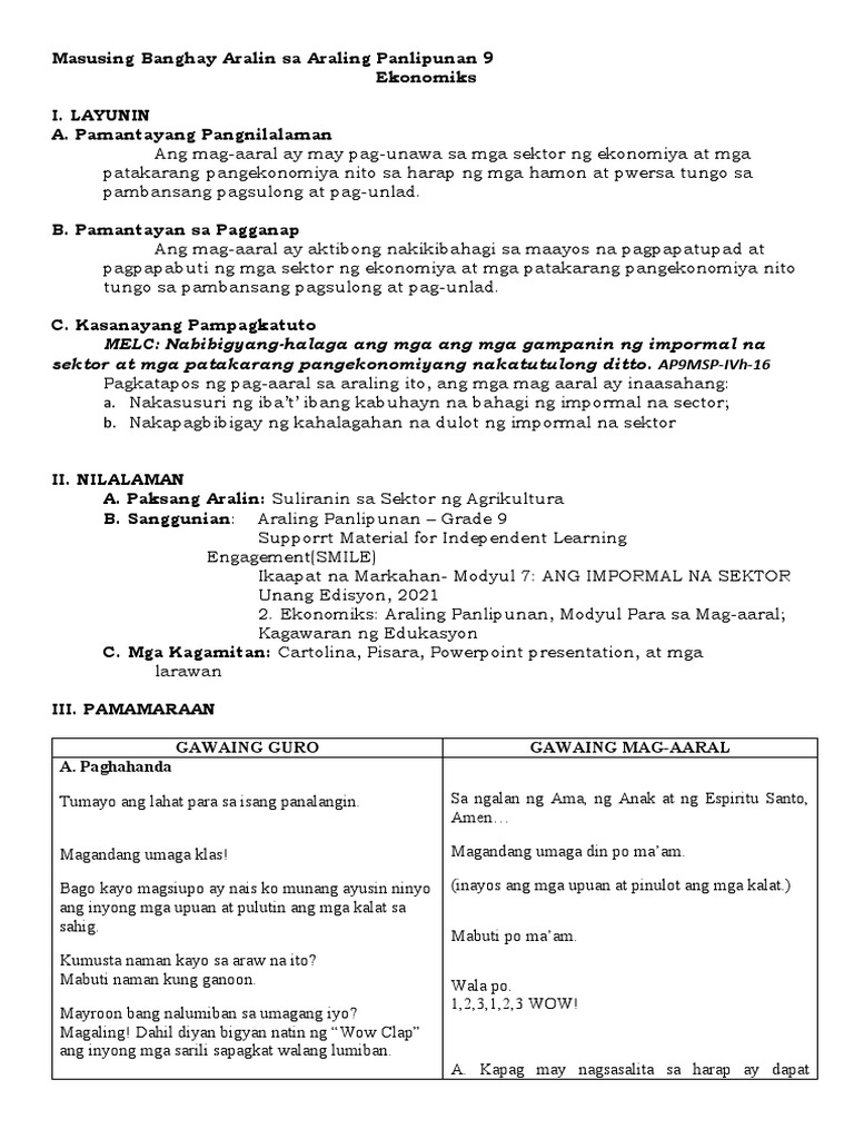 Lesson Plan JHS 2023 | PDF