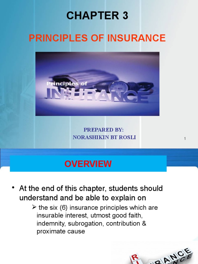 Chapter 3 - Principles of Insurance | PDF | Insurance | Indemnity