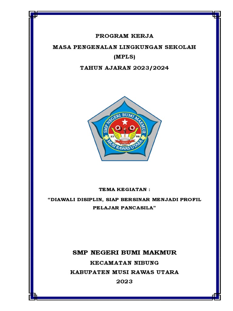 Program Kerja MPLS SMP 2023/2024 | PDF | Karier & Perkembangan