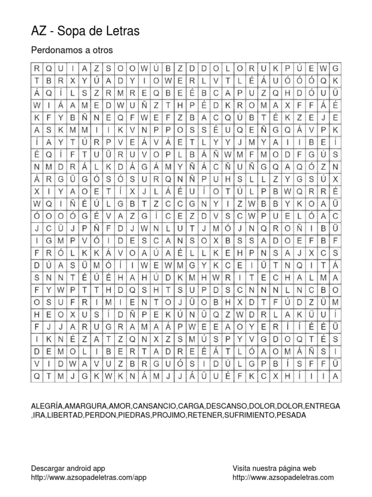sopa de letras perdon | PDF