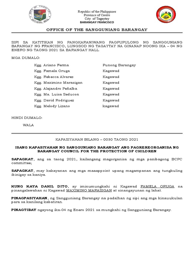 RESOLUTION BCPC | PDF