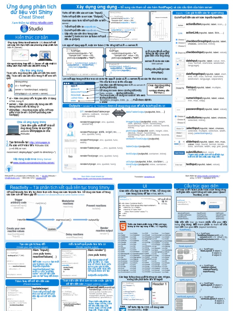 Shiny Cheat Sheet Vietnamese | PDF
