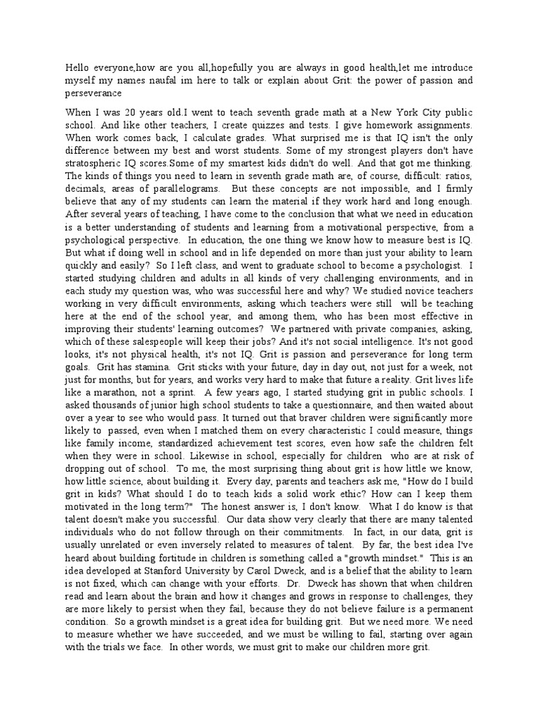 Interpreting Pdf Grit Personality Trait Learning
