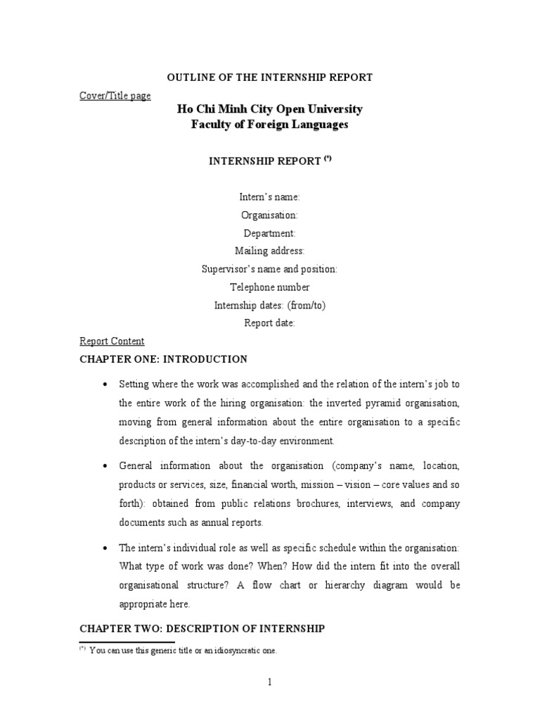 Internship Report Requirements HOU | PDF | Internship | Job Hunting