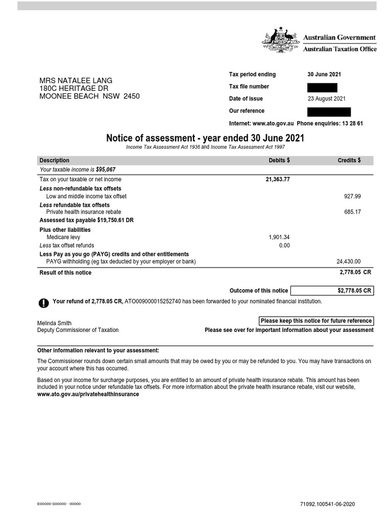 Tax Assessment Summary | PDF | Business | Finance & Money Management