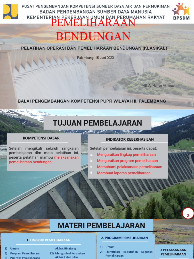 Bahan Tayang Aha Pemeliharaan Bendungan | PDF