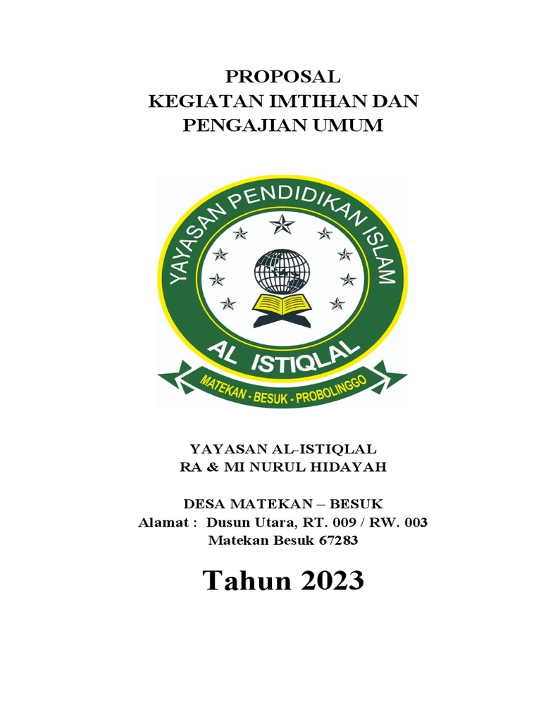 Proposal Kegiatan Imtihan | PDF