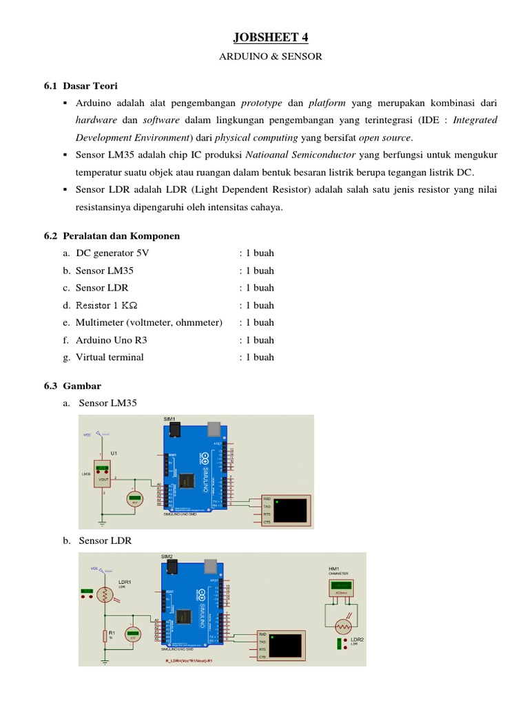 04 - Jobsheet Arduino Sensor | PDF