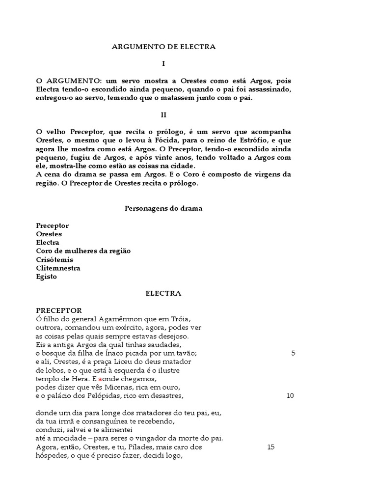 Electra Sófocles | PDF