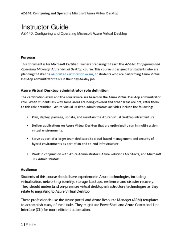 AZ 140T00A ENU TrainerPrepGuide | PDF | Microsoft Azure | Shell (Computing)