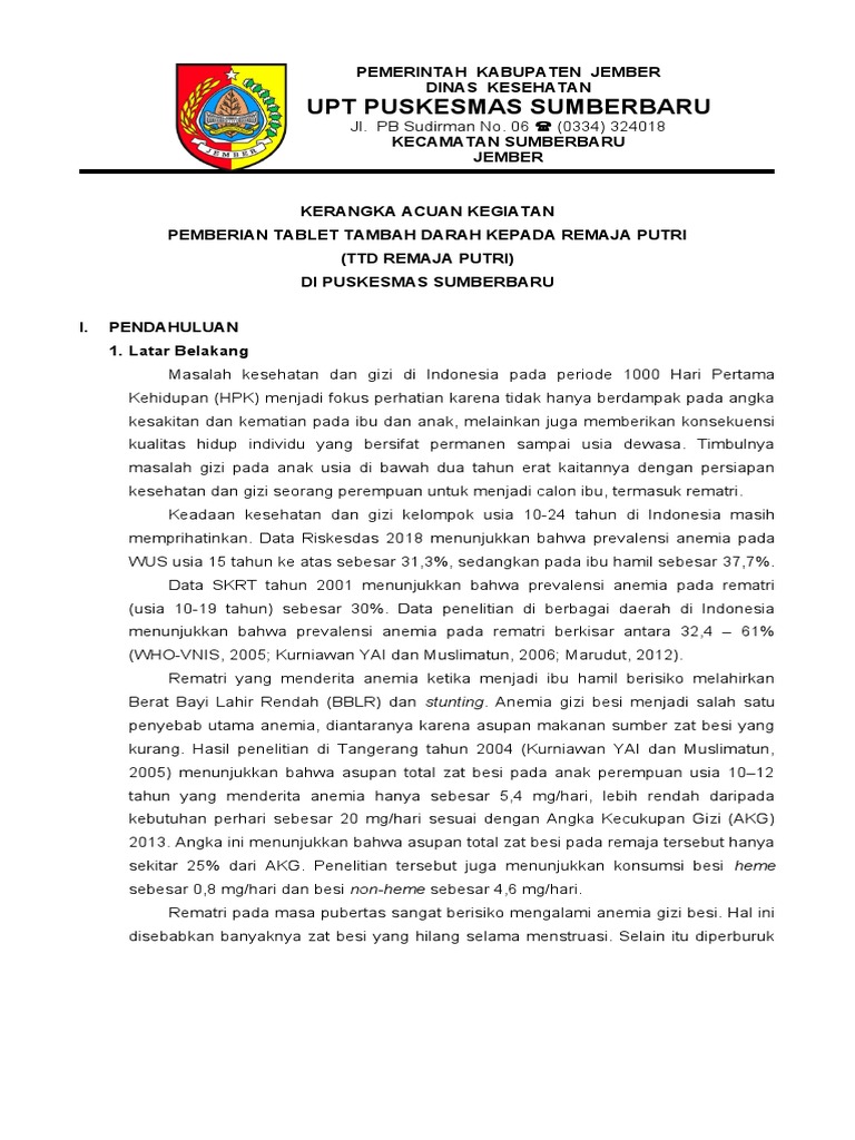 Tablet Tambah Darah Remaja Putri | PDF | Kesehatan Holistik