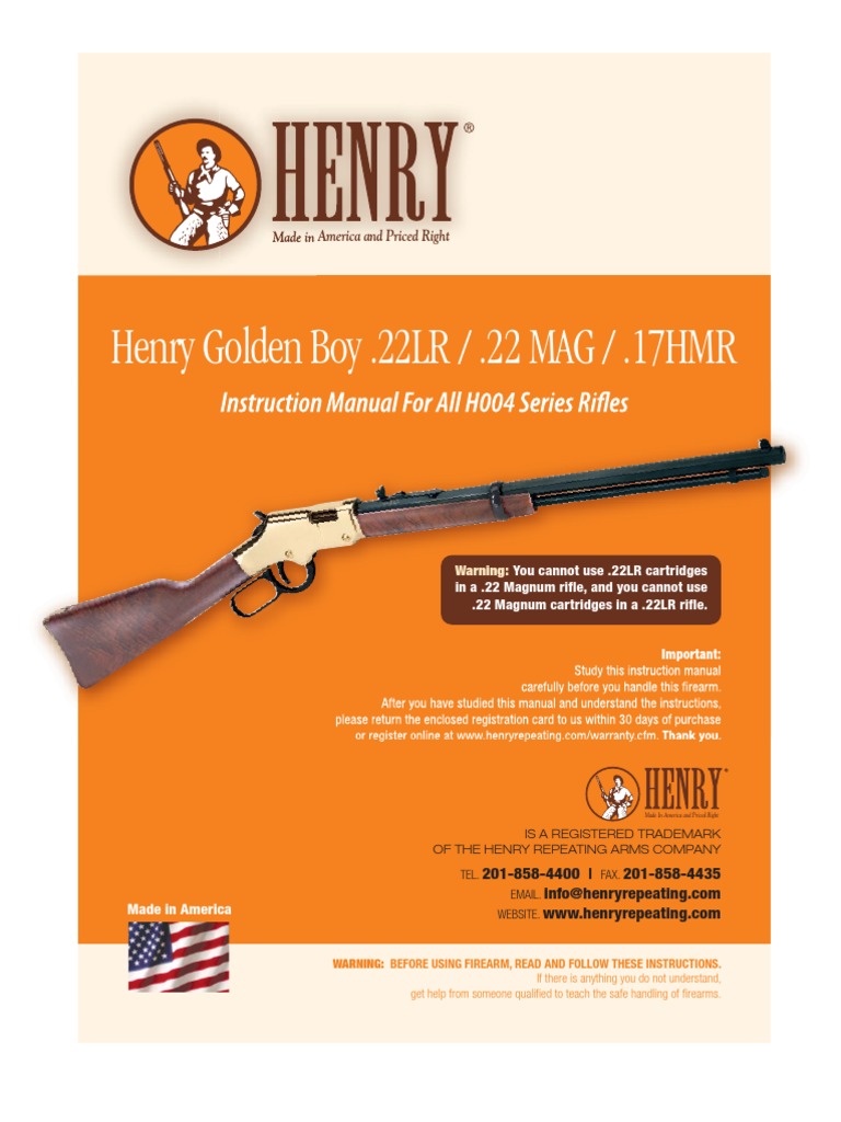 Henry Golden Boy - H004 Series Rifles | PDF | Cartridge (Firearms ...