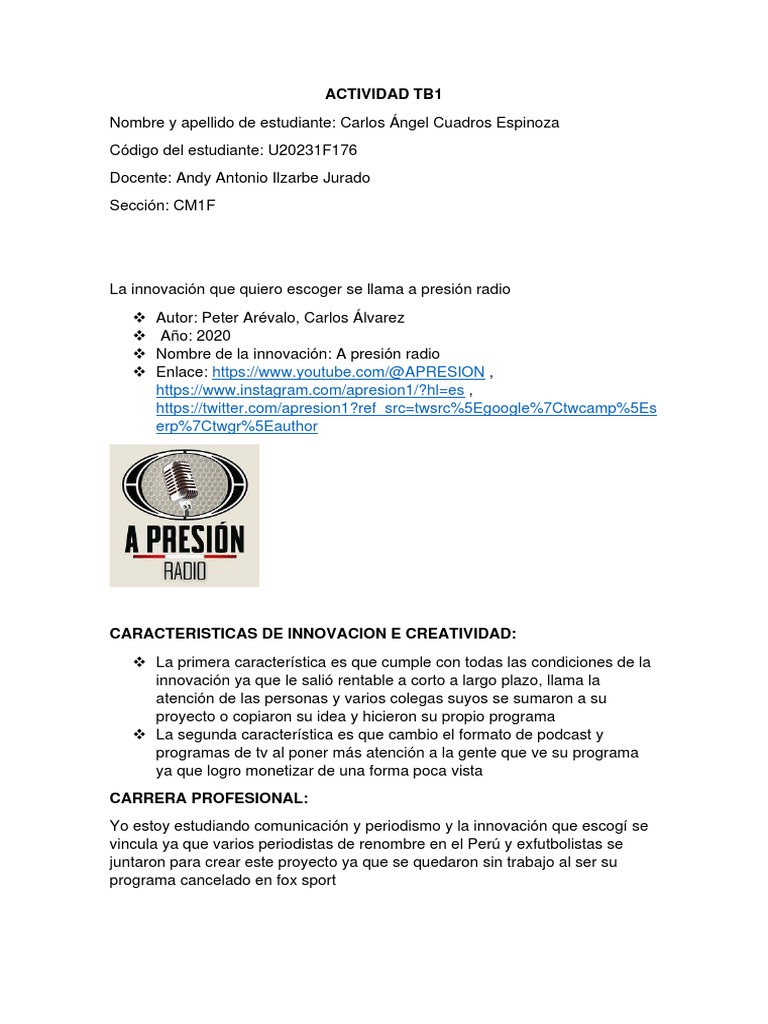 Actividad TB1 | PDF