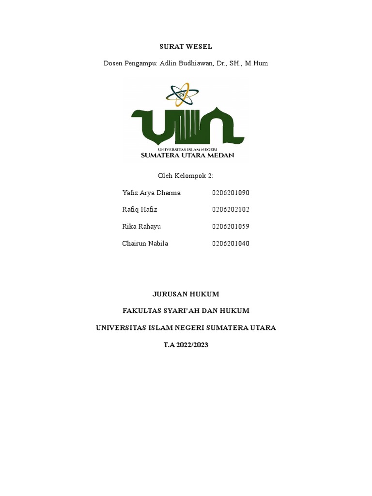 Makalah Surat Wesel | PDF