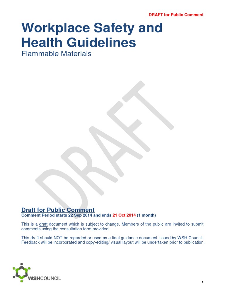 Workplace Safety and Health Guidelines - Flammable Materials - 2014 ...