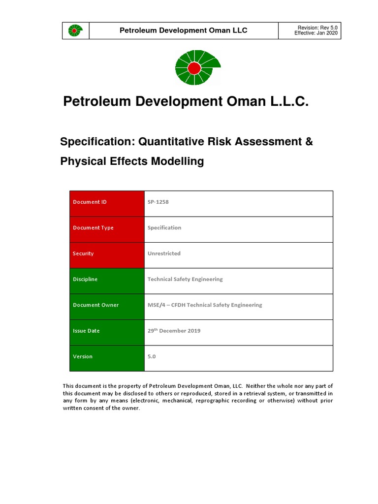 SP-1258 - Specification - Quantitative Risk Assessment & Physical ...