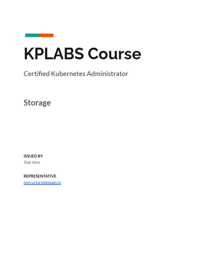 KPLABS CKA D7 - Storage | PDF | File System | Data Management