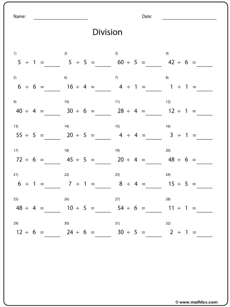 Division Sheet 1 | PDF