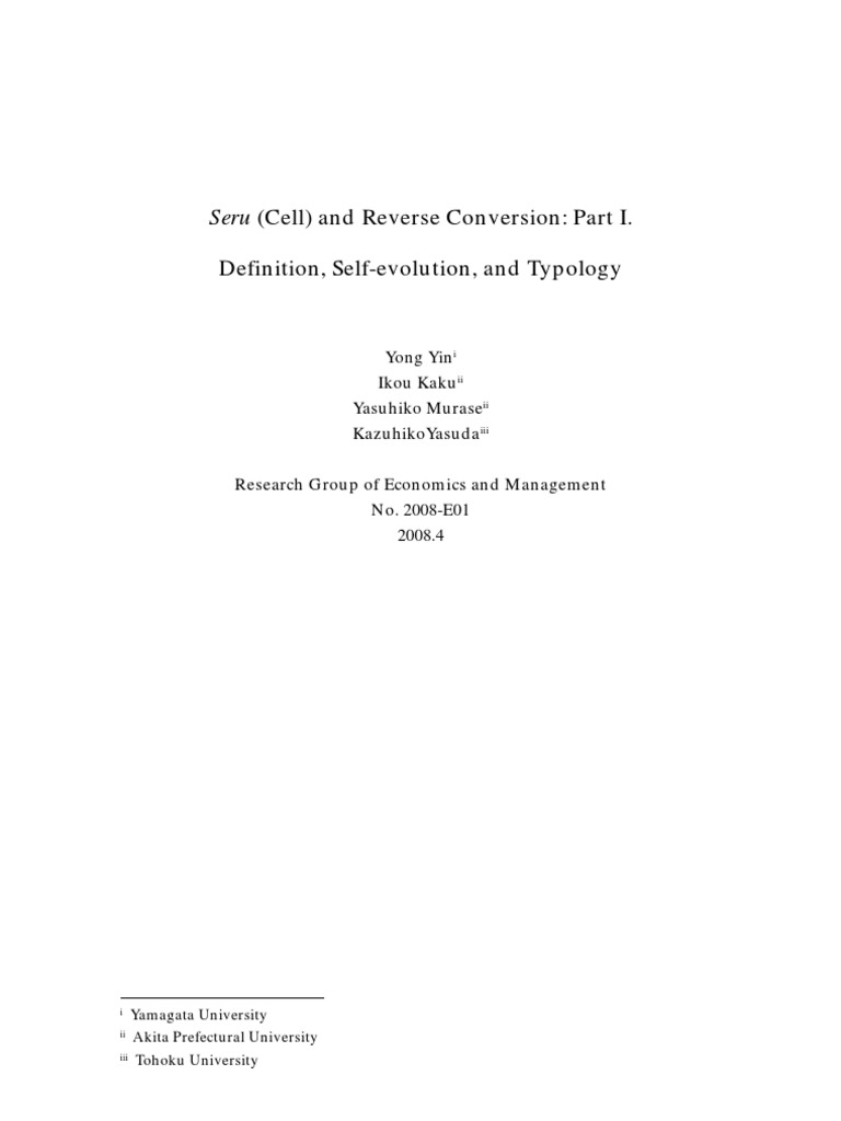 Seru Manufacturing: Definition and Evolution | PDF | Evolution | Market ...