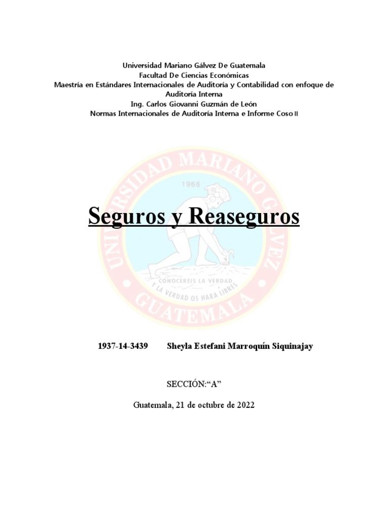Tarea No. 5 Seguro y Reaseguros | PDF | Seguro | Reaseguro