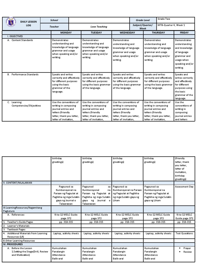 DLL MTB-2 Week1 Q4 | PDF