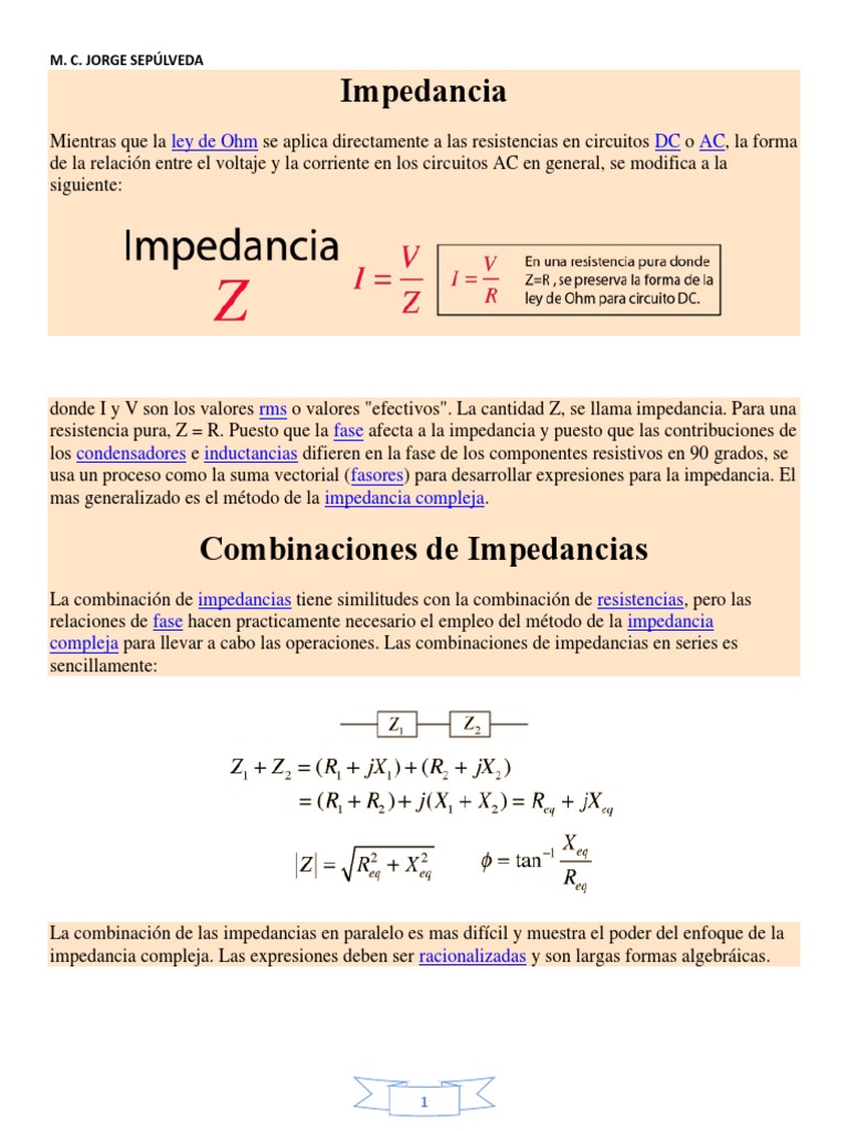 Impedancia Circuitos RLC | PDF | Impedancia eléctrica | Energia electrica