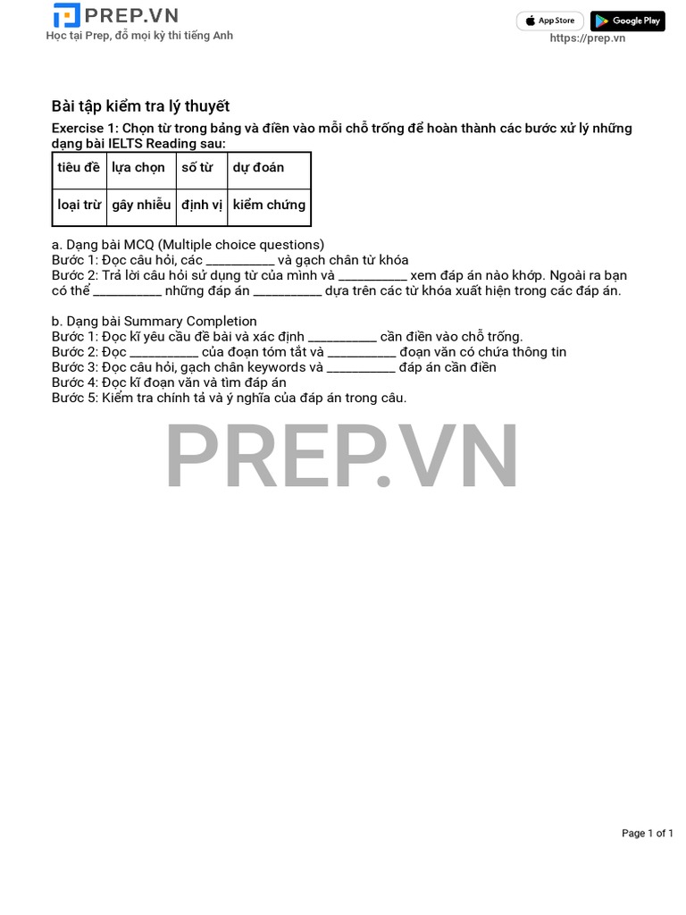 Prep - VN | PDF