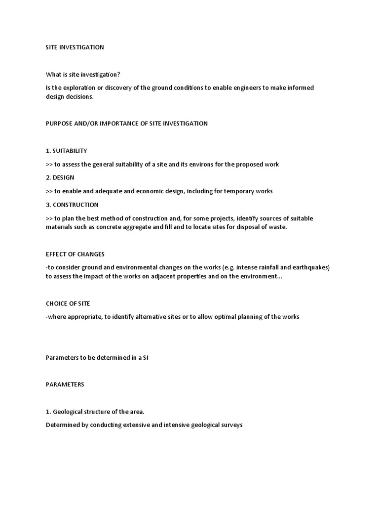 Site Investigation | PDF | Structural Geology | Earth Sciences