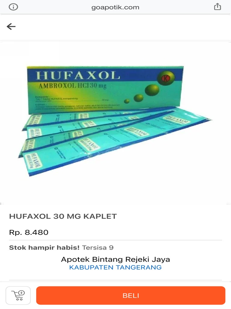 HUFAXOL 30 MG KAPLET - Kegunaan, Efek Samping, Dosis Dan Aturan Pakai | PDF