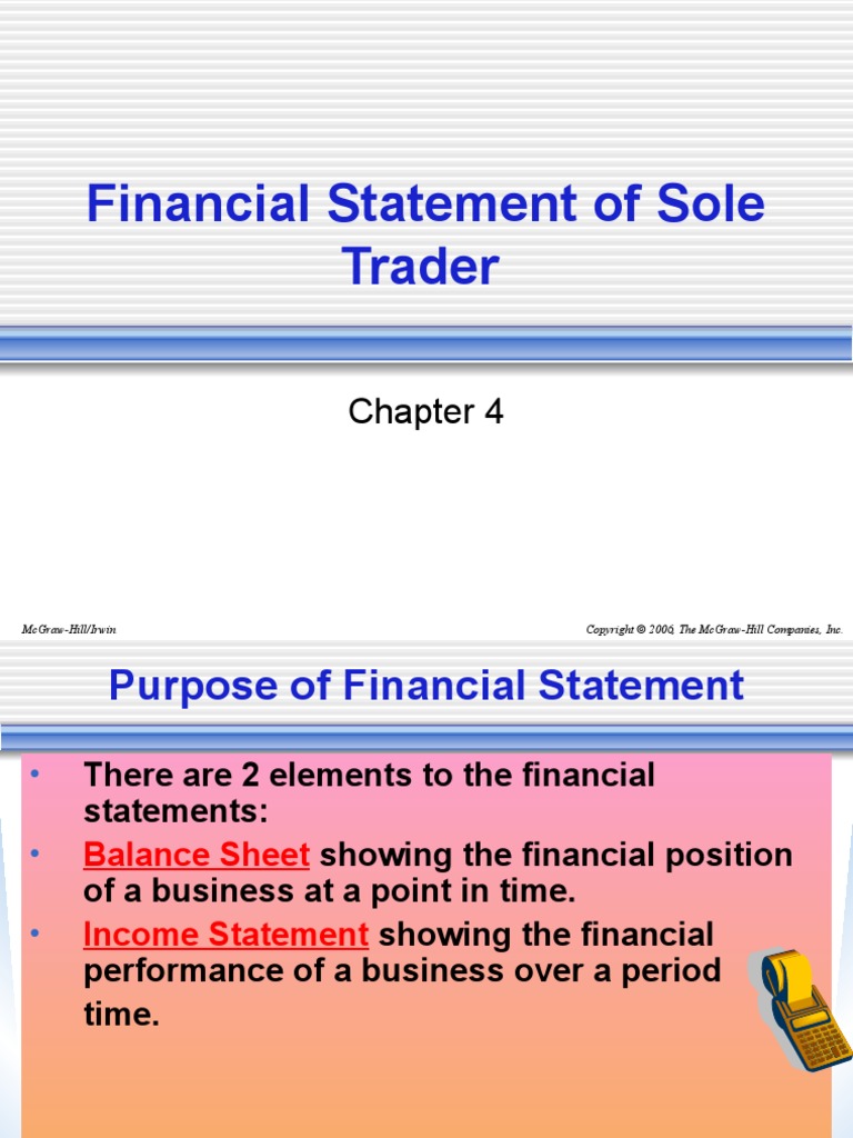 CHP 4 Financial Statement of Sole Trader | Download Free PDF | Balance ...