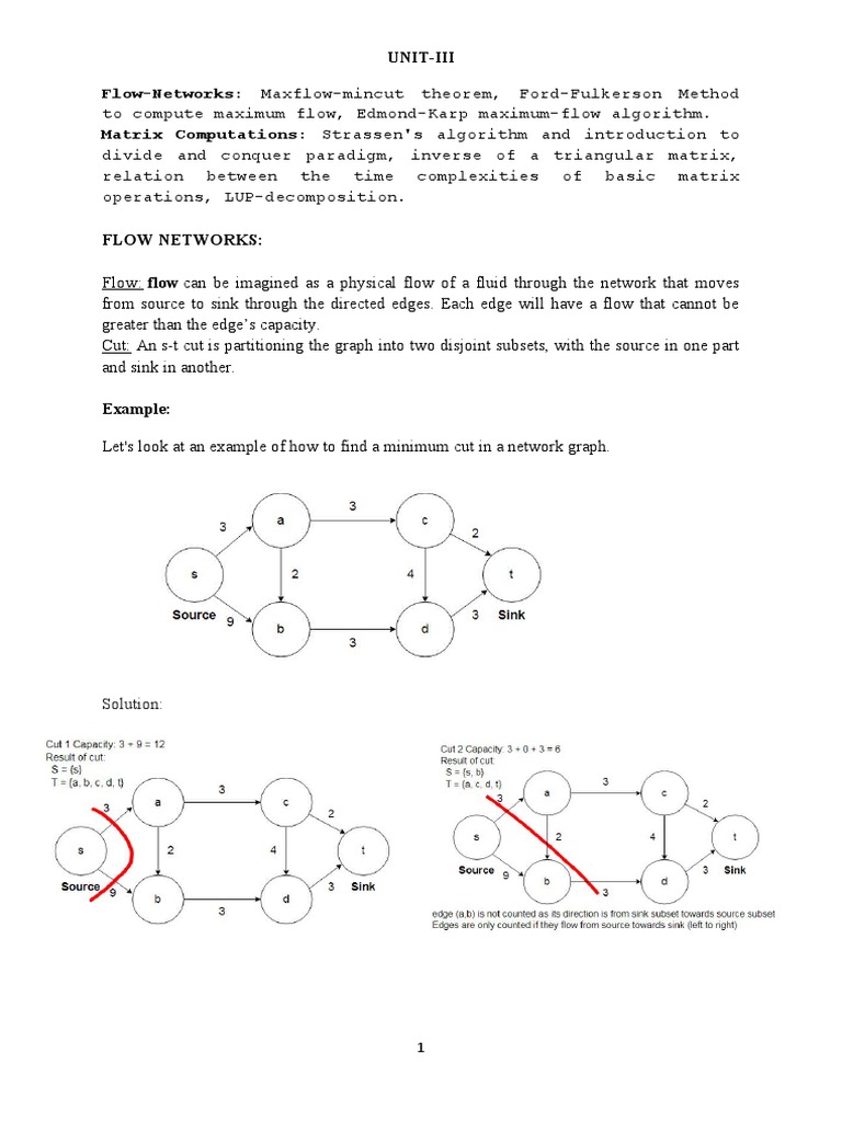AAD Flow Networks and Divide and Conquer | PDF | Matrix (Mathematics) | Mathematics
