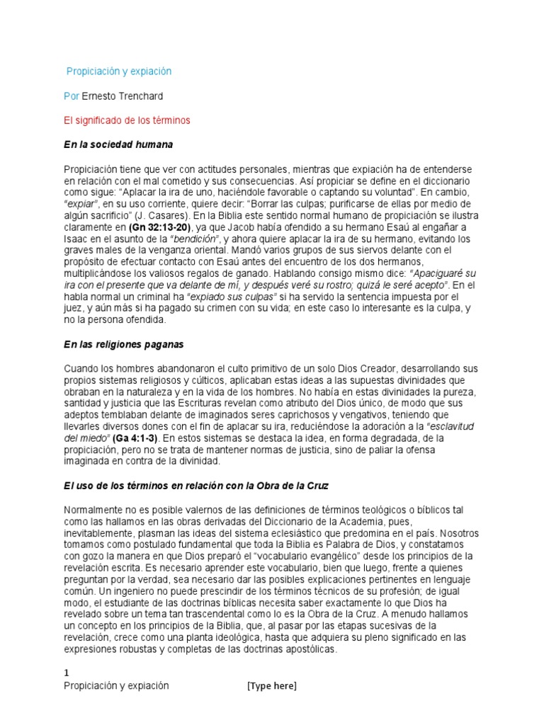 Propiciación y Expiación Bíblica | PDF | Expiación en el cristianismo ...