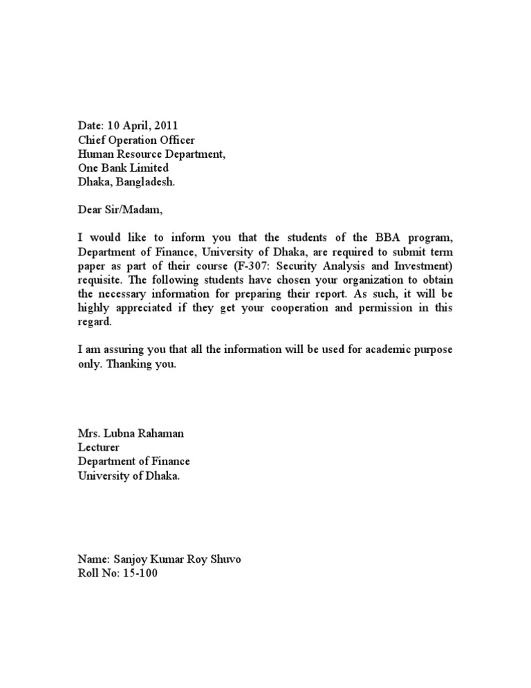 Authorization Letter | PDF
