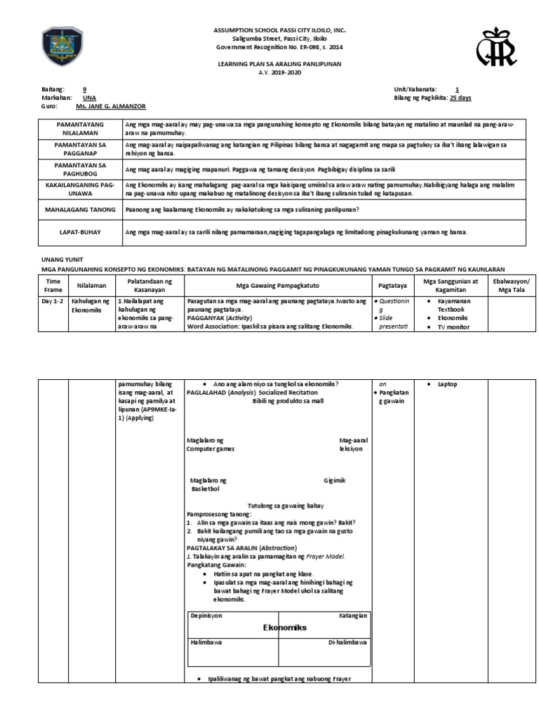 Araling Panlipunan - 9 (1st Quarter) | PDF