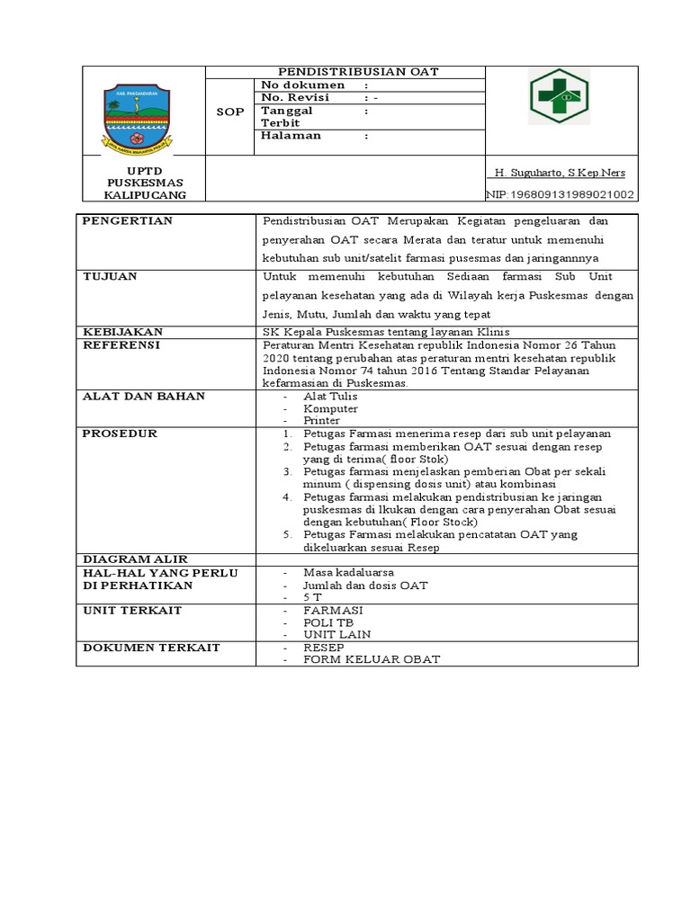 SOP Pendistribusian Oat | PDF
