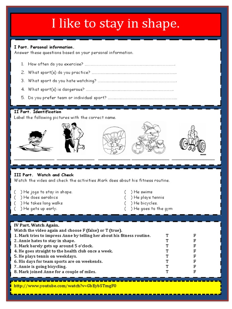 Listening Exercise I Like To Stay in Shape With An - 26150 | PDF ...