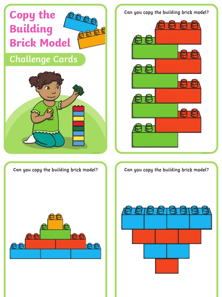 Building Brick Model Challenge Cards | PDF