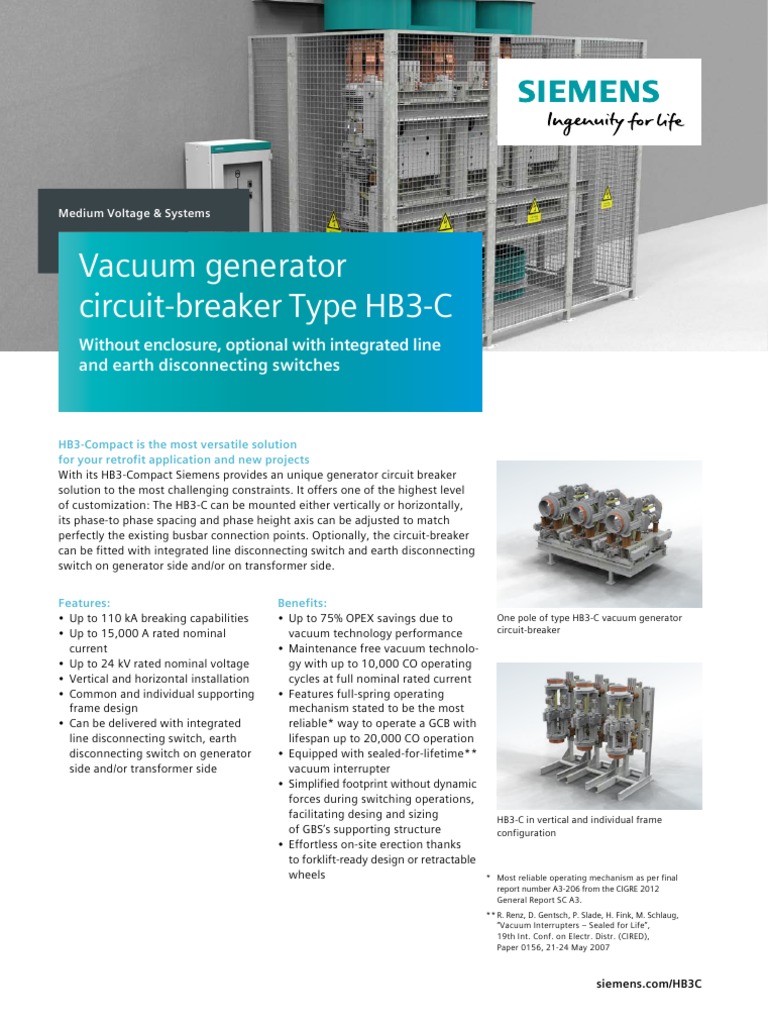 Siemens GCB HB3-C Flyer-1 | PDF | Physical Quantities | Components