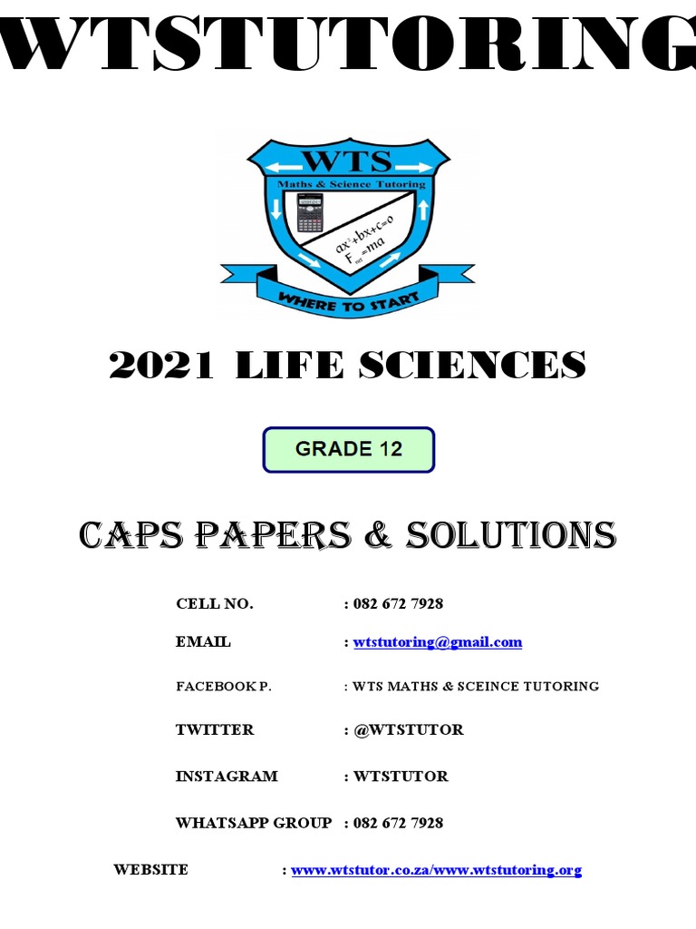 Grade 11-12 Life Sciences Solutions | PDF | Science | Behavior Modification