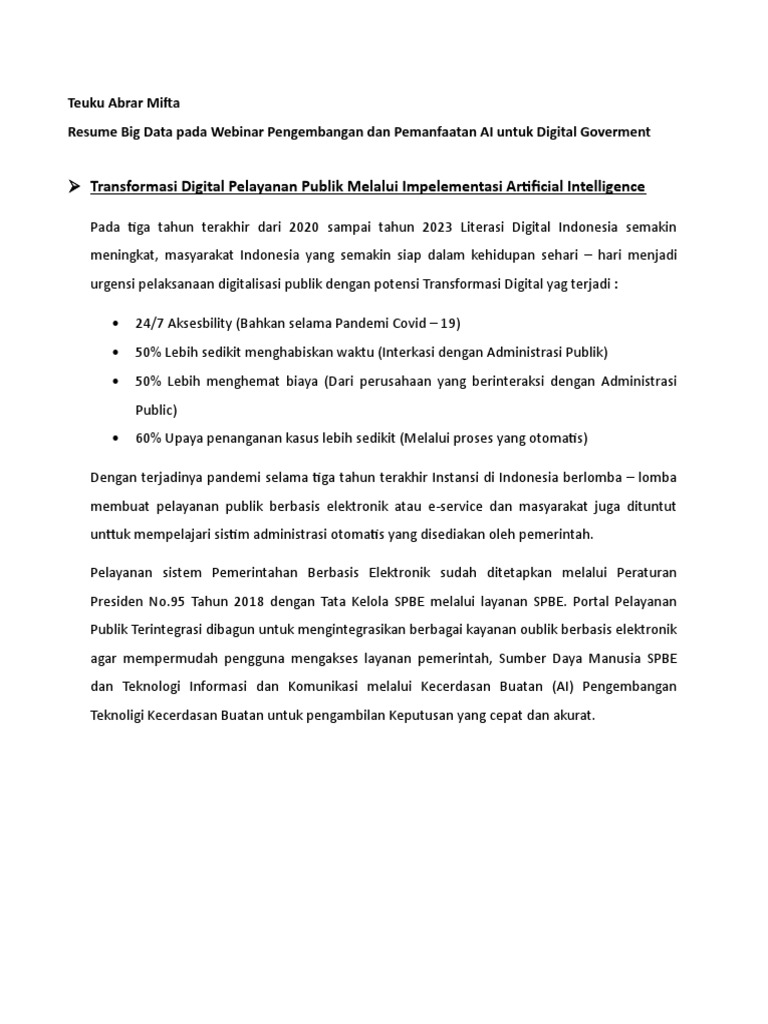 Teuku Abrar Mifta - Resume Webinar | PDF