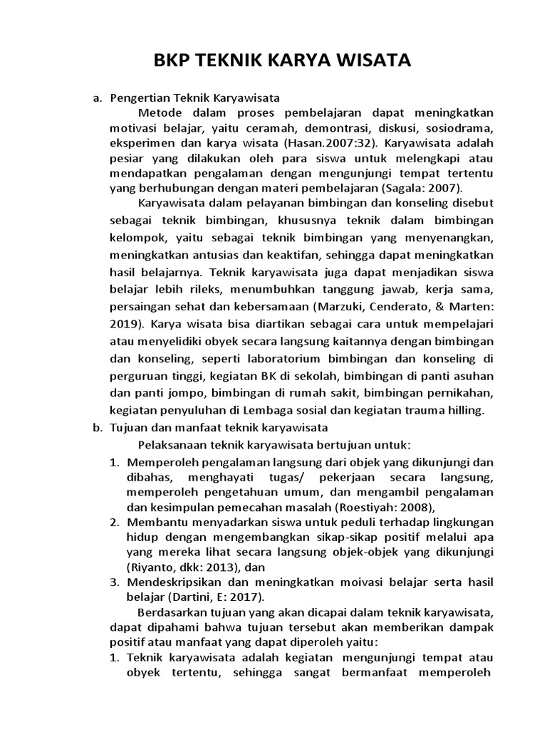 BKP Teknik PKaryawisata | PDF