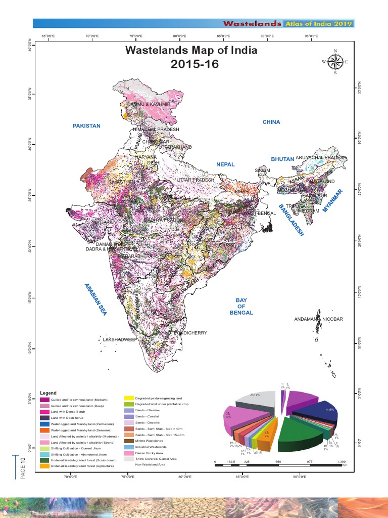 Wastelands Map of India 2015-16, State-wise and Category-wise ...