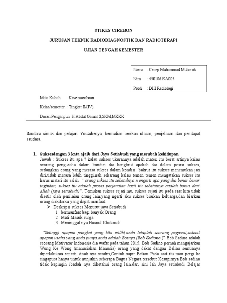 Cecep Muhammad Mubarok - UTS KWR | PDF