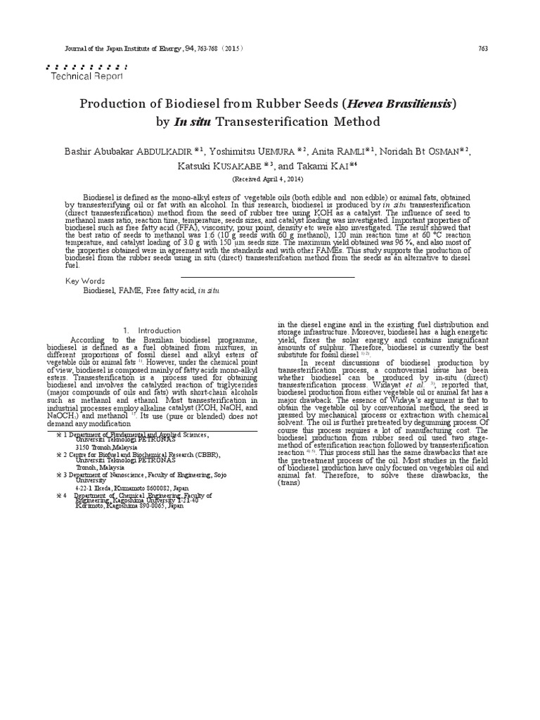 Production of Biodiesel From Rubber - Seeds | Descargar gratis PDF ... Production of Biodiesel From Rubber - Seeds | Descargar gratis PDF ...