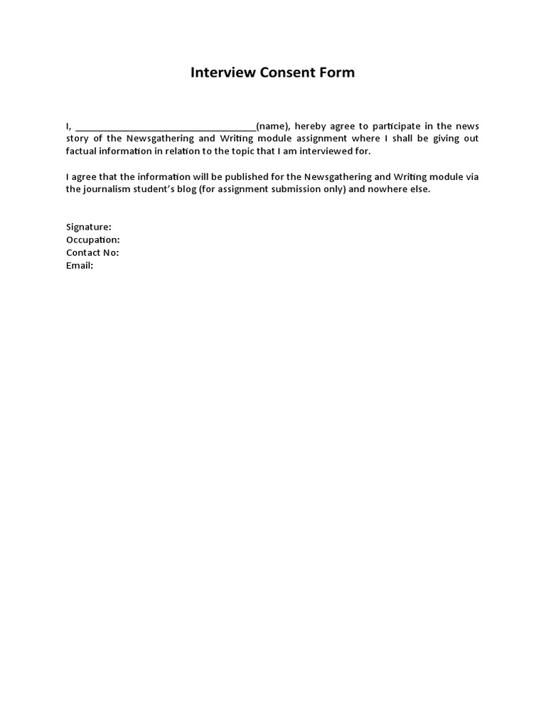 Interview Consent Form | PDF