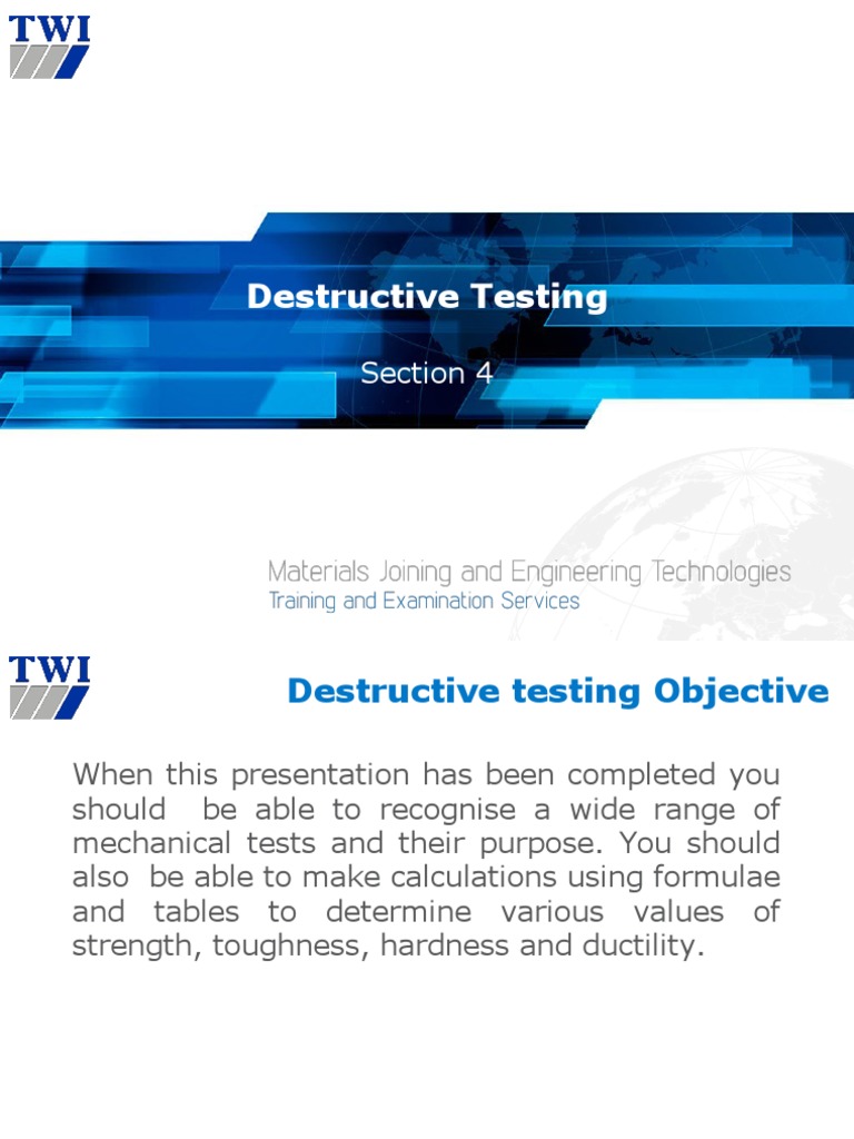 04 WIS5 Destructive Testing | PDF | Hardness | Ultimate Tensile Strength