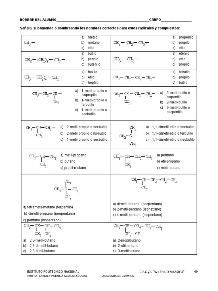 Ejercicios alcanos, alquenos y alquinos | PDF | Compuestos orgánicos | Sustancias químicas