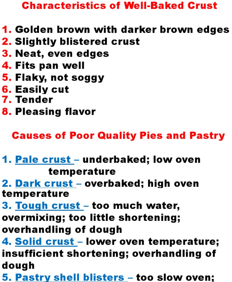 Characteristics of Well-Baked Crust | PDF